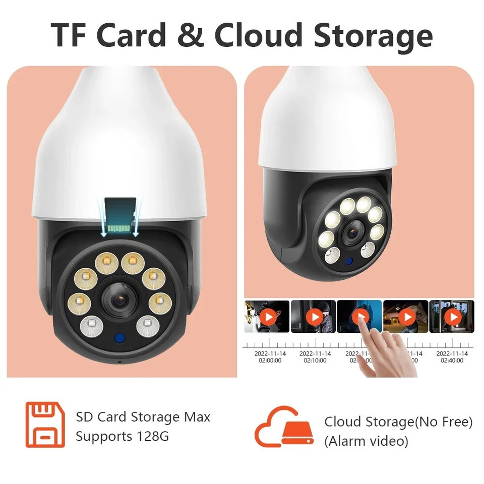 TUYA 5MP 5G Bulb Camera E27 WiFi Smart PTZ CCTV Outdoor Indoor Video ...