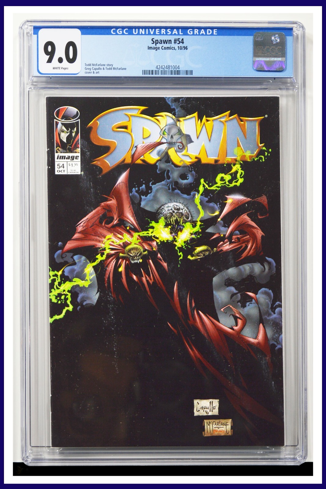 Spawn #54 CGC Graded 9.0 Image 1996 Greg Capullo Todd McFarlane Comic ...