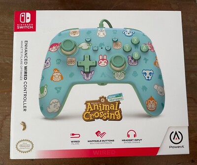 NINTENDO SWITCH ANIMAL CROSSING POWER A WIRED CONTROLLER NUOVO | eBay
