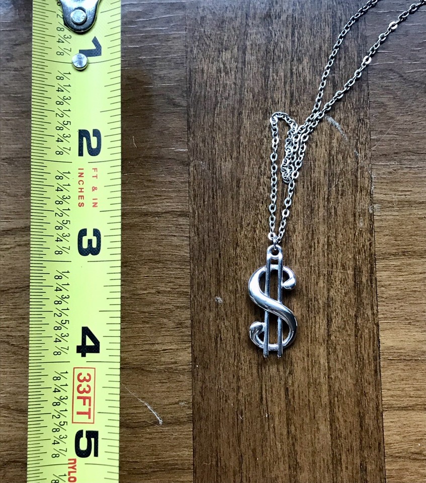 Sterling silver dollar sign money logo pendant necklace and chain | eBay