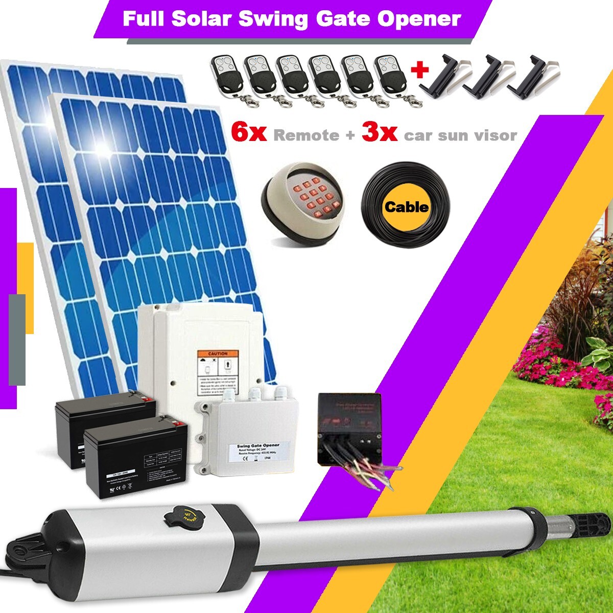 Sun Electric Gate Opener Zumi WS1 Solar Powered Gate Opener