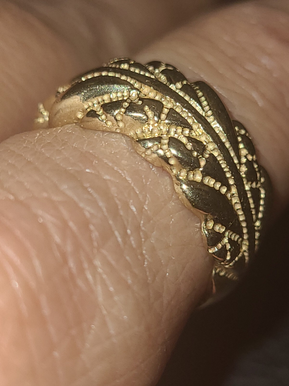 14k Gold Ring, Leaf Gold Ring, Leaf Design Ring, 14k Leaf Ring, Wide ...