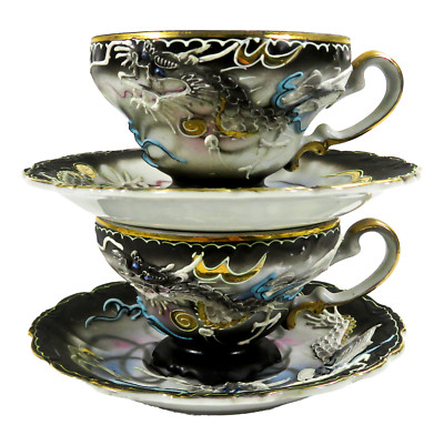 TWO (2) Vintage PICO CHINA Dragonware Hand Painted Moriage Teacup ...
