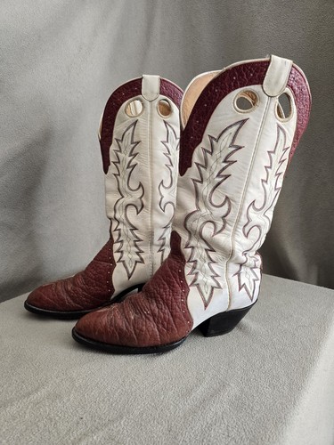 Vintage VTG Custom Made Exotic Hondo Bull Neck Mens 9.5 Western Cowboy ...