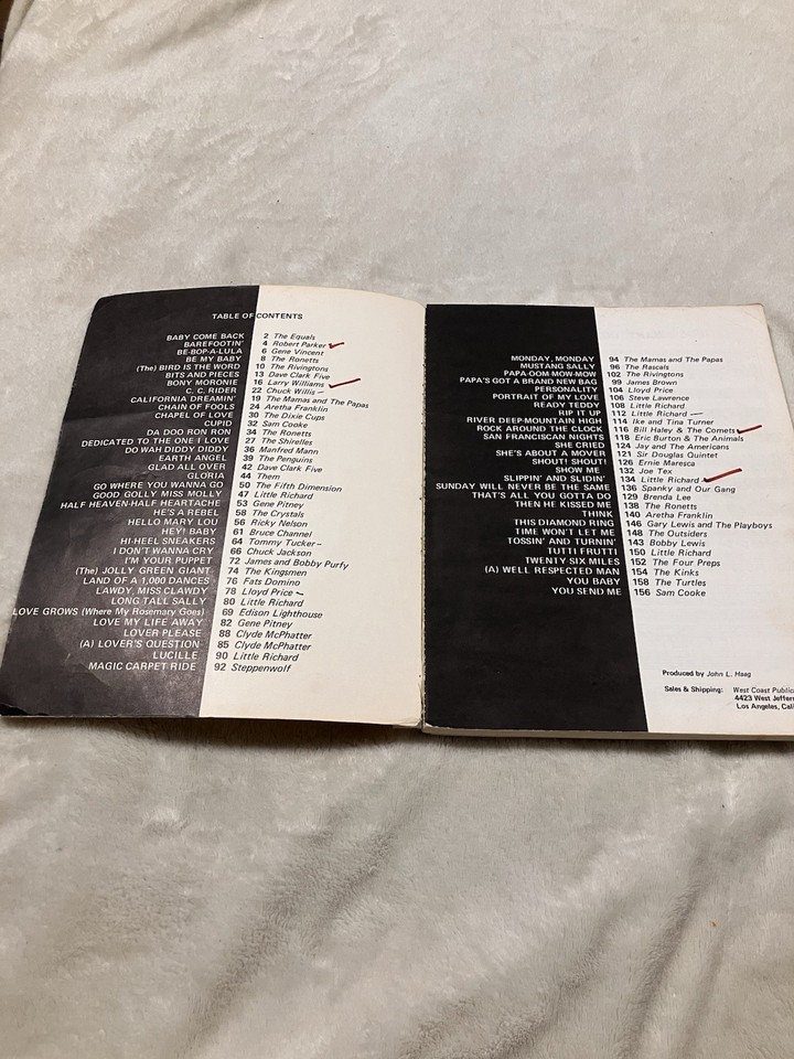 Early Rock & Roll Songbook Guitar Piano Late 50's Early 60's Sheet ...