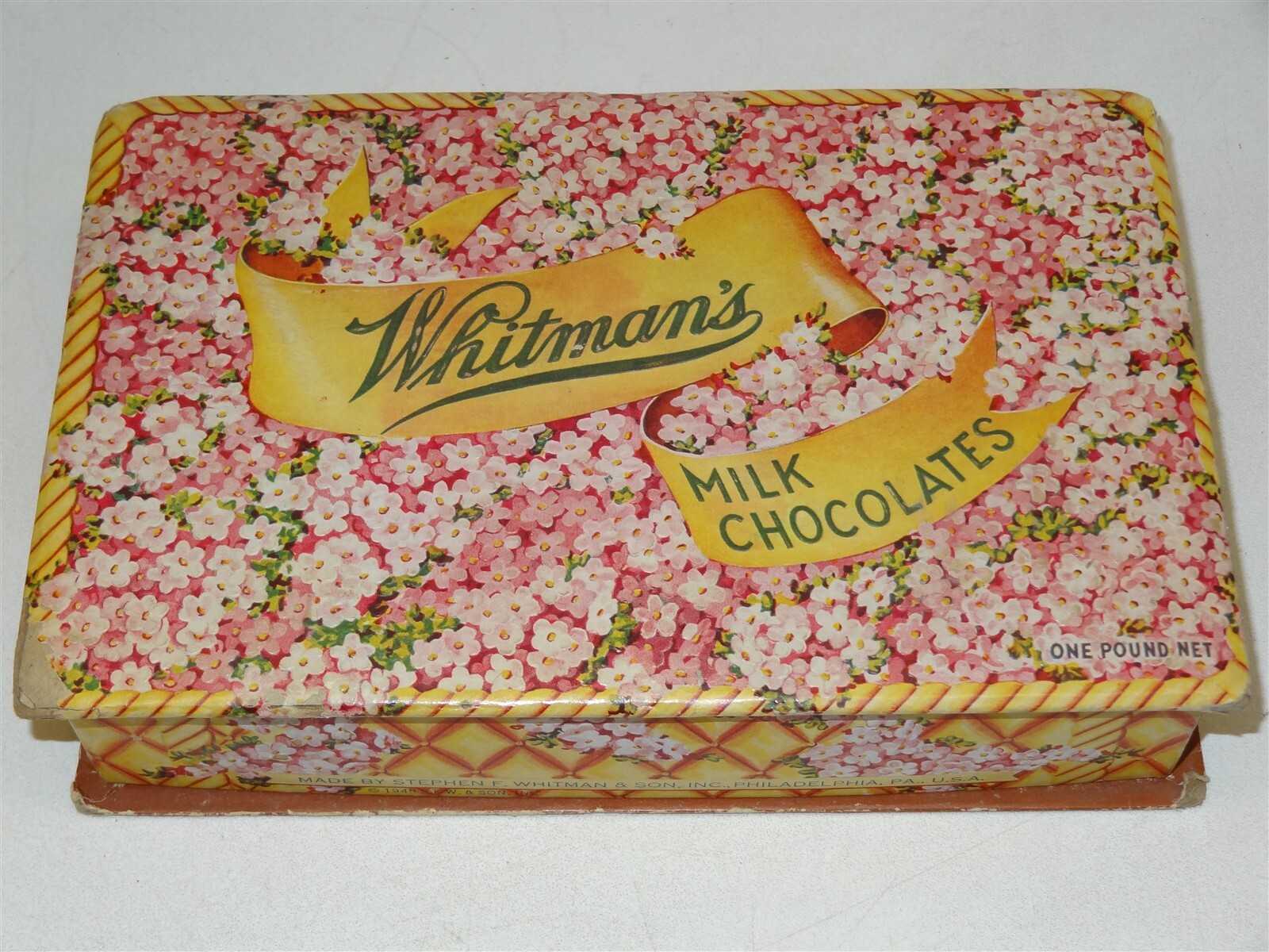 Rare 1948 Vintage Whitman’s Milk Chocolate Candy 1 Pound Box Embossed ...