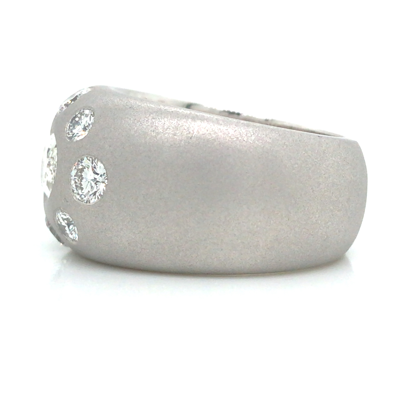14K Diamond Gents Ring White Gold - Gem