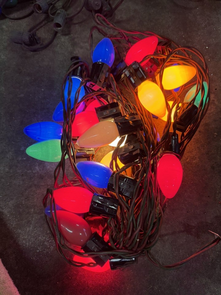 Lot Of 12 Vintage Christmas String Lights C7 C9 & More Tested Noma ...