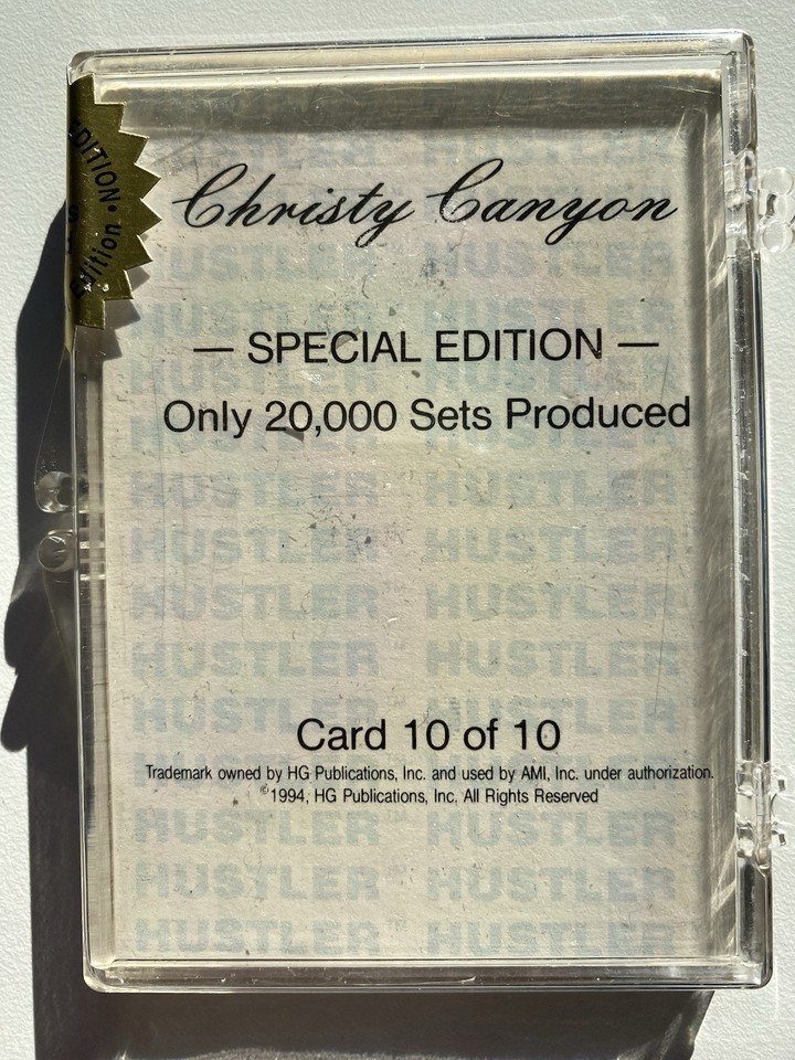 Hustler Christy Canyon Special Edition 10 Cards Set Autographed Signed ...