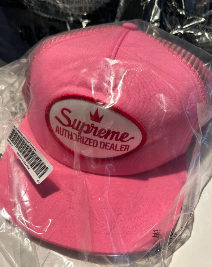 Supreme Authorized Mesh Back 5-Panel Pink Trucker Hat Dealer NEW in bag ...