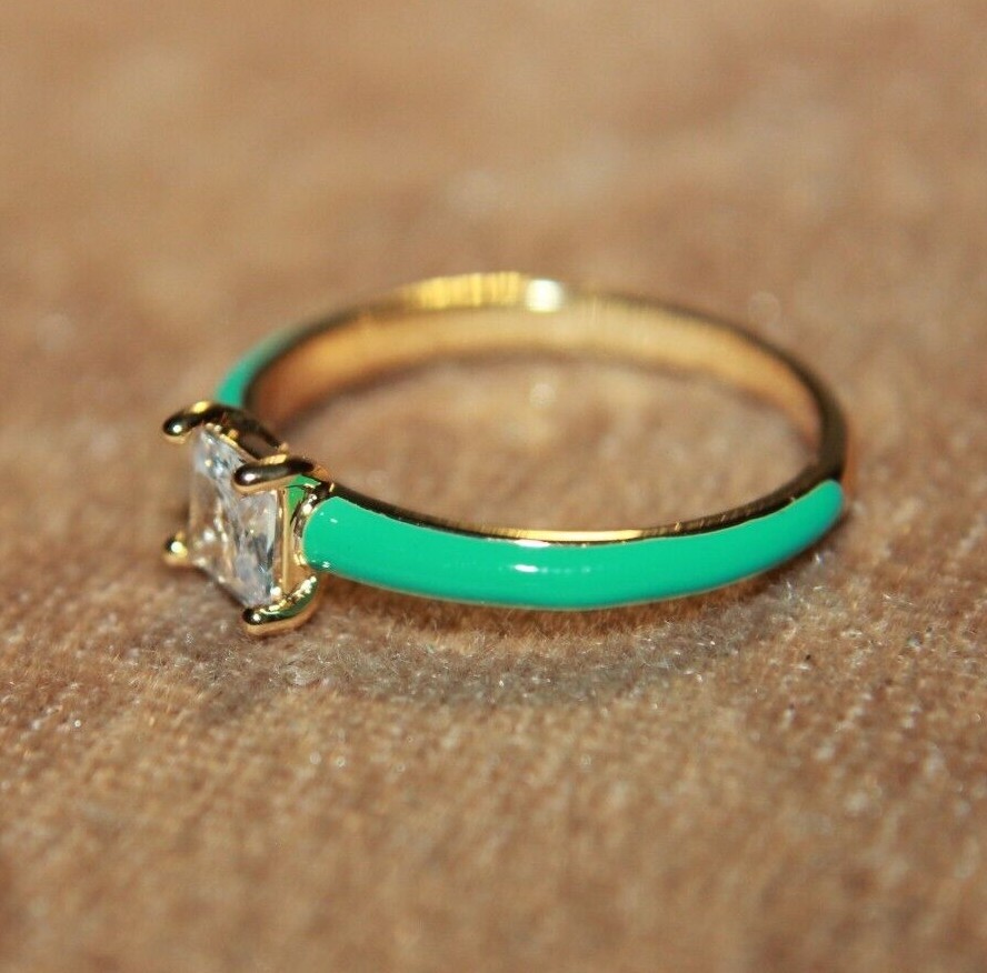 enamel ring gemstone silver jewelry 6.25 7.25 8.75 cocktail wrist watch ...