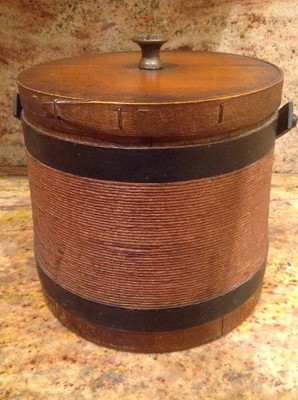 MID CENTURY MODERN VINTAGE JERYWIL ICE BUCKET WOOD PLASTIC ORANGE ...