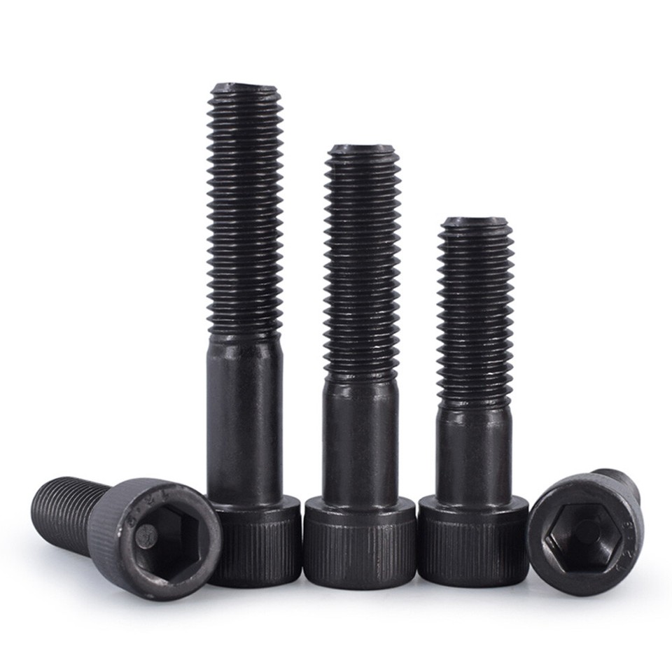 Black 12.9 Steel Hex Socket Bolts Cap Head Screws Partial Thread M3 M4 ...