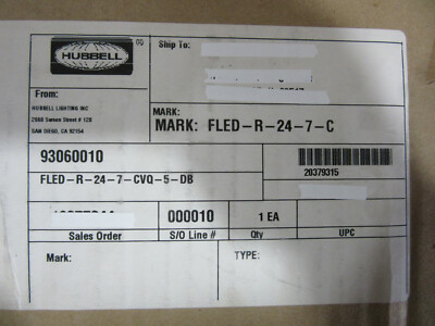 Hubbell FLED-R-24-7-CVQ-5-DB Canopy LED Fixture NEW!!! in Box | eBay