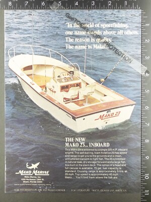 1975 ADVERTISEMENT for Mako Marine 23 Inboard center console fishing ...