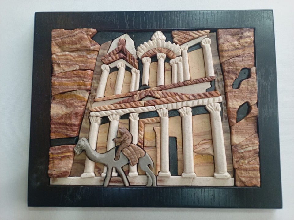 Petra Mosaic Art Wooden Frame 28×23Cm Handmade Wall Hanging History ...