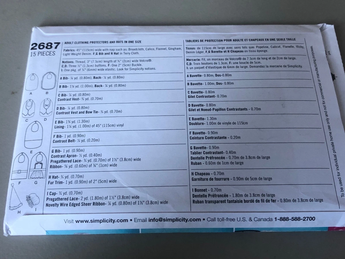 Simplicity 2687 Pattern