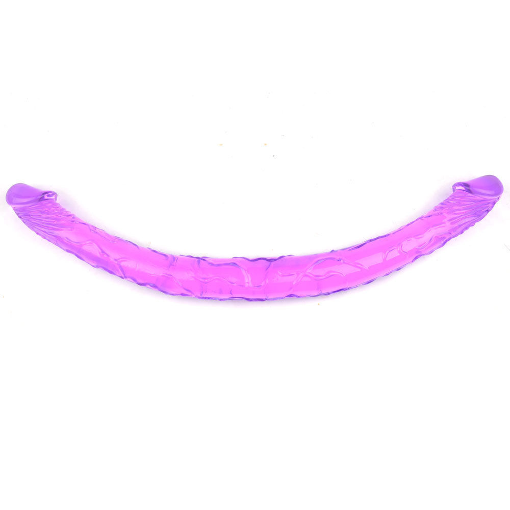 Soft Double Sided Dong Realistic Pink Dildo DP Penetration Jelly ...