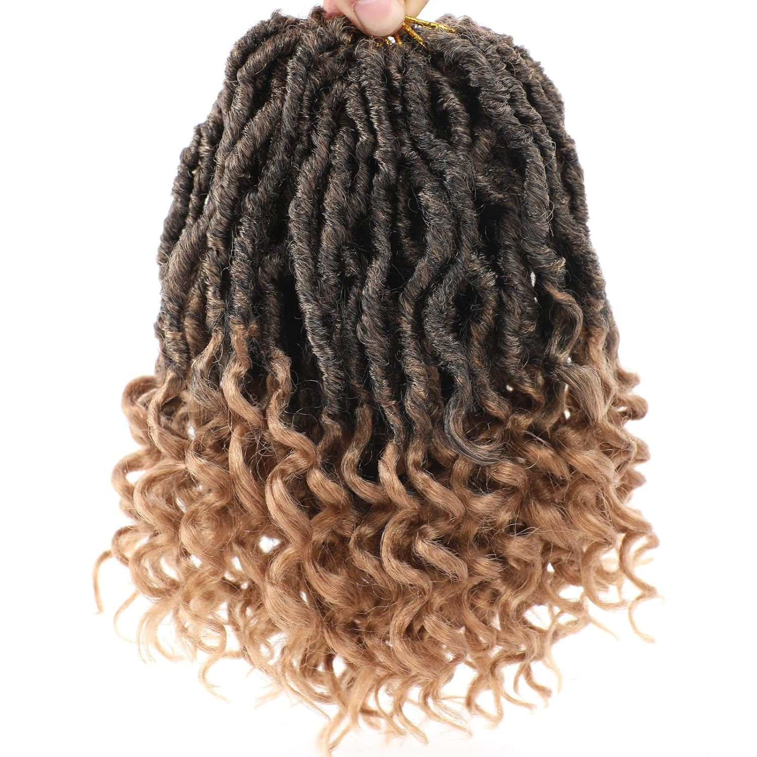 7 Packs Faux Locs Crochet Hair With Curly Ends 10 Inch Pre-looped Soft ...