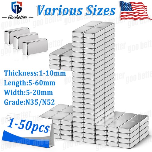 Block Square Magnets Super Strong Neodymium Small/Large Magnet Rare ...