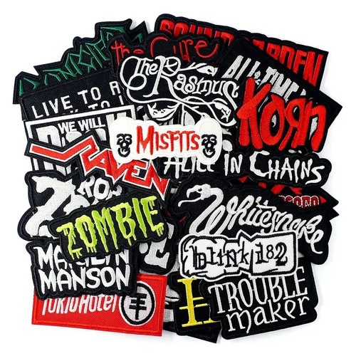 3 Pc lot Random Mix Punk Rock Metal Iron on Patches Fashion Embroidered ...