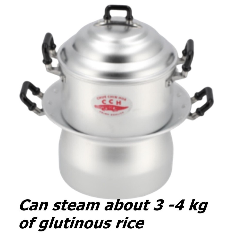 Thai Traditional Steamer Pot 2-tiers Crocodile Brand Aluminum Cookware ...