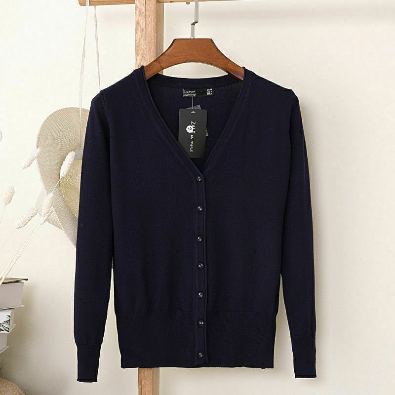 Womens Cardigan Long Sleeve Ladies Knitted Top Outwear Cardigans Plus ...