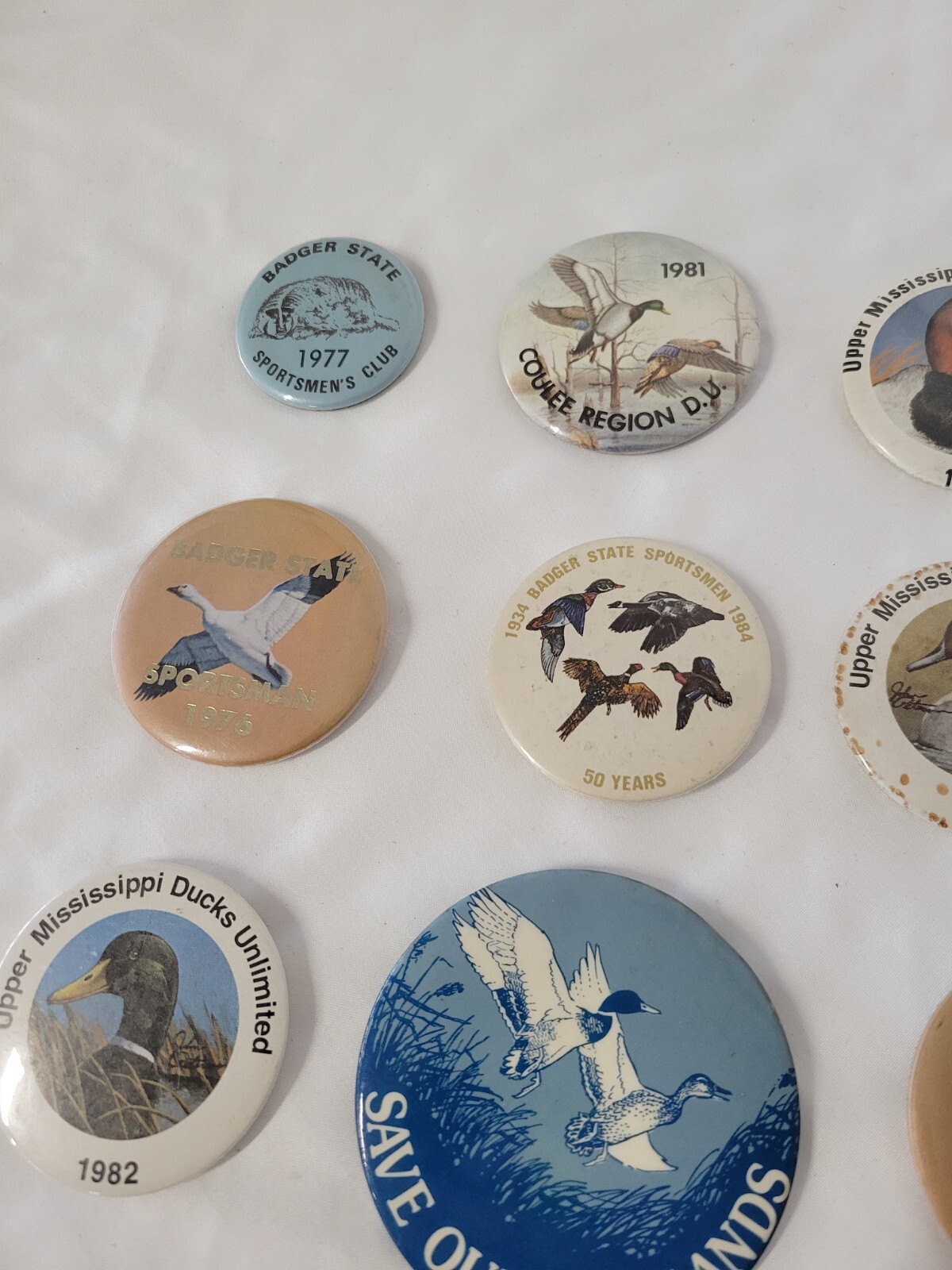 Vintage Ducks 70s 80s Pinback Buttons Wildlife Wetlands Birds Club Lot ...