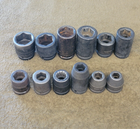 12 Snap-on Impact Socket Set SIM IM 3/4 Drive Sae 1-1/2 3/8 5/16 3/16 1 ...
