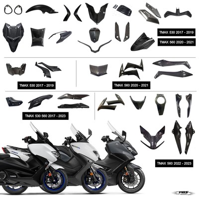 MOS Carbon Fiber Parts and Accessories for Yamaha TMAX 530 & TMAX 560 ...