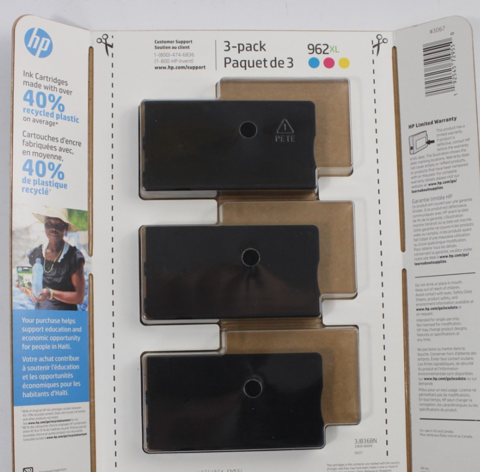 BRAND NEW!! HP 962XL 3-PACK Cyan Magenta Yellow Color Ink 3JB36BN Exp ...