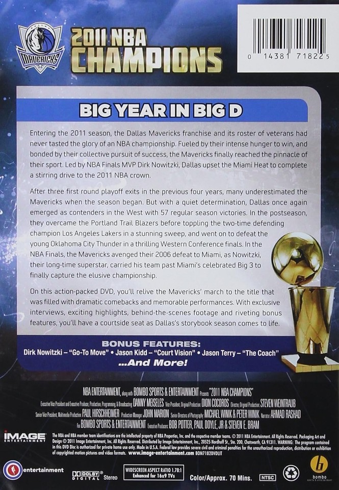 2011 NBA Champions: Dallas Mavericks (DVD) Dallas Mavericks Dirk ...