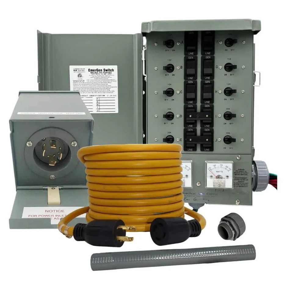 Connecticut Electric Emergen 30 Amp 10 Circuit G2 Transfer Switch Kit w ...