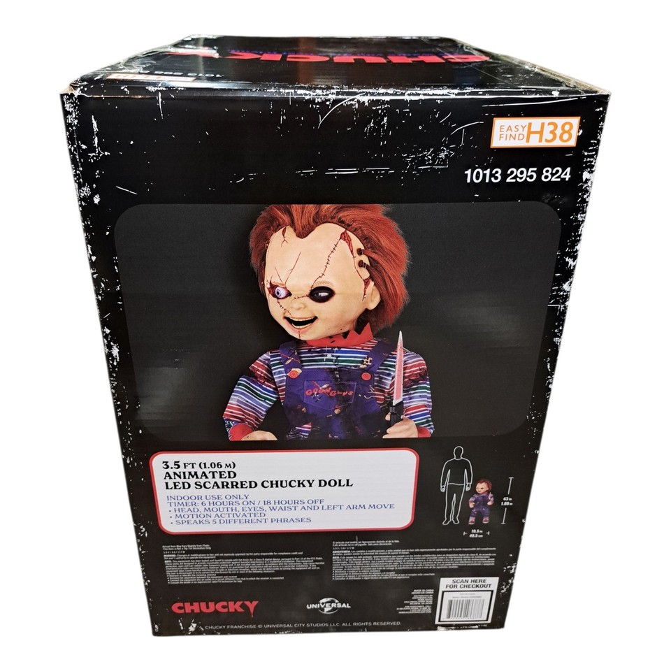 3.5 Ft. Animated LED Scarred Chucky Doll H38 Animatronic Child's Play ...