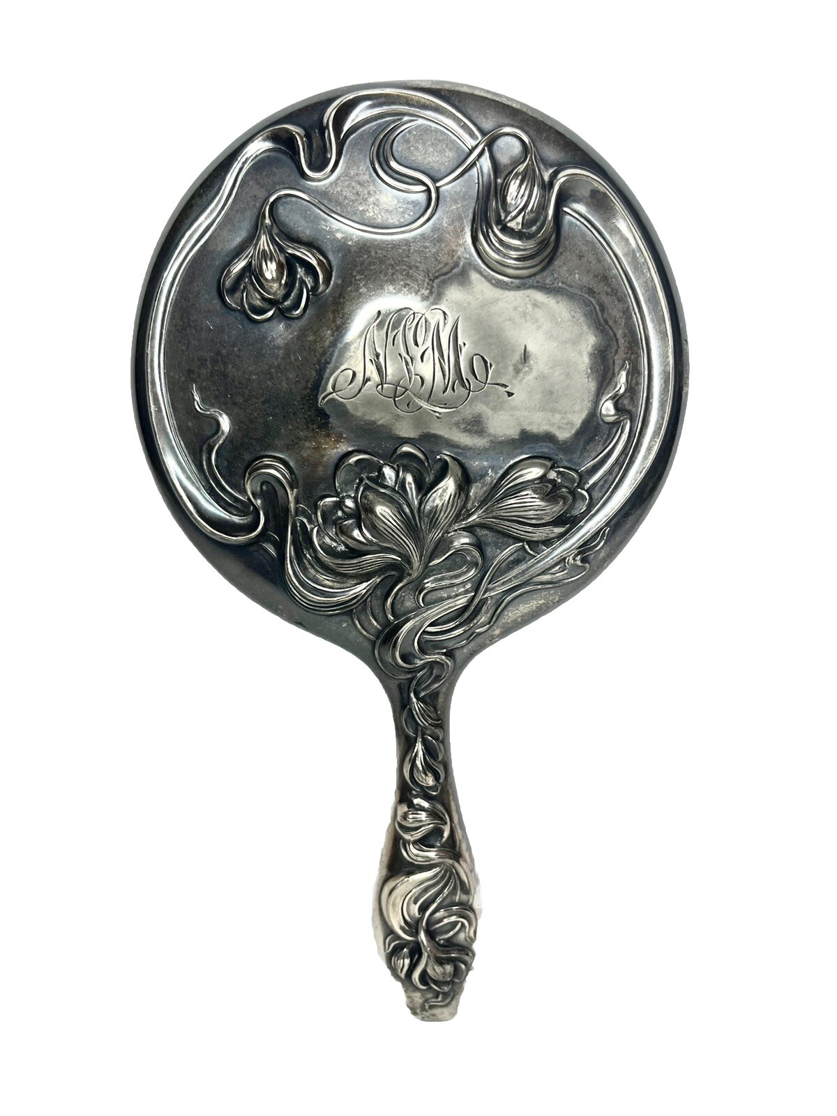 Victor Silver Co Art Nouveau Vanity Hand Mirror Silverplate | eBay