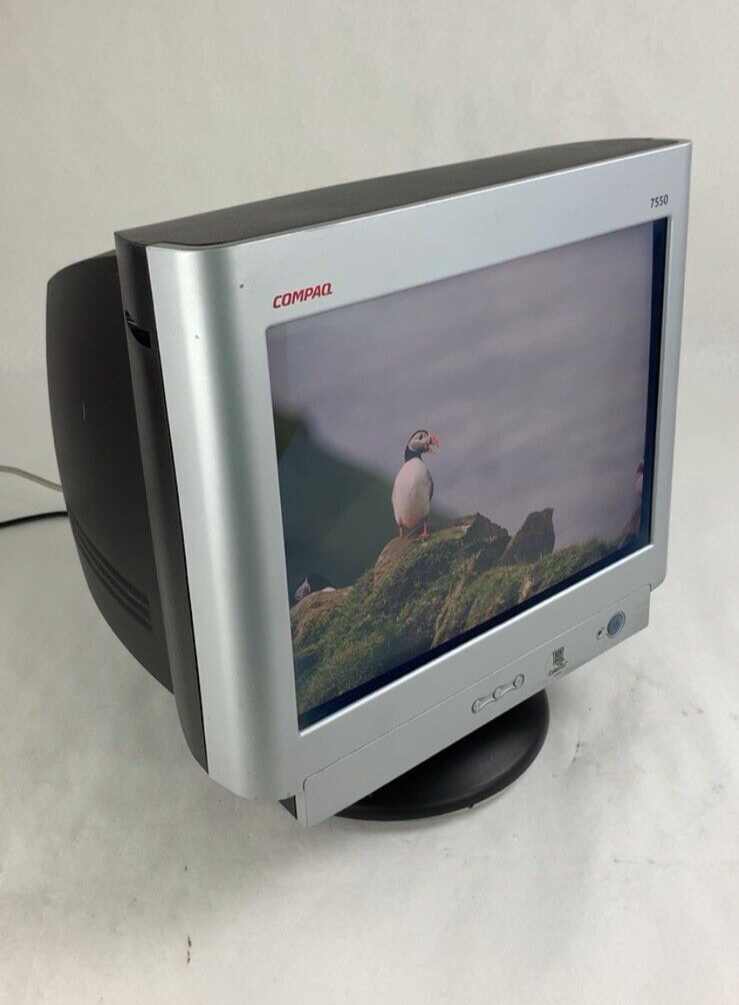 Vintage HP Compaq 7550 16” CRT VGA Computer Monitor Retro Gaming Tested ...