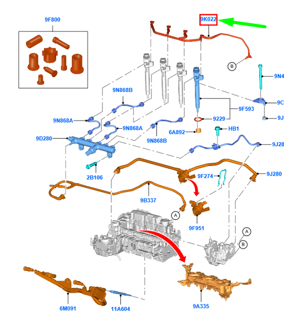 Ford Focus Mk3 C346 Fuel Injector Tube ASSY Ds7q-9k022-ba 1872025 ...