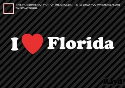 (2) I Love Florida Autocollant Décalque Découpé Vinyle | eBay
