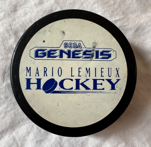 Vintage Hockey Puck, Mario Lemieux #66 Pittsburgh Penguins, Sega ...