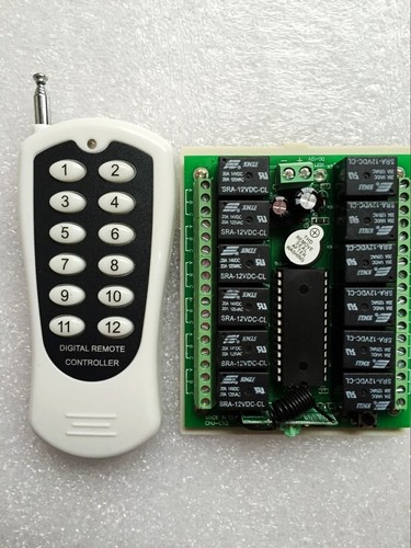 NEW 12v 12CH relay wireless RF Remote Control Switch Transmitter ...