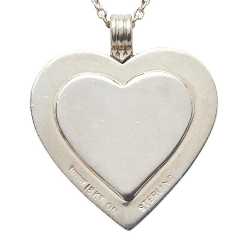 Tiffany Double Heart Necklace Silver Gold Sterling Silver K18 Gold ...