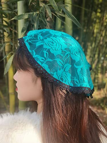 Chapel Cap Veil Lace Headcovering for Women Church One Size-Large Green ...