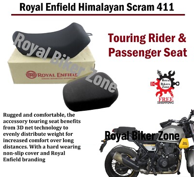 Royal Enfield "Black Touring Rider & Passenger Seat For Scram 411" | eBay