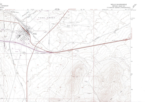 Wells, Nevada 1982 Vintage USGS Topo Map 7.5 Quadrangle Topographic | eBay