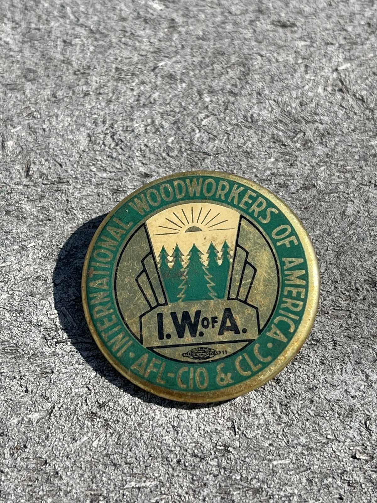 Vintage Pin/ Button- International Woodworkers of America IW of A 1.5 ...