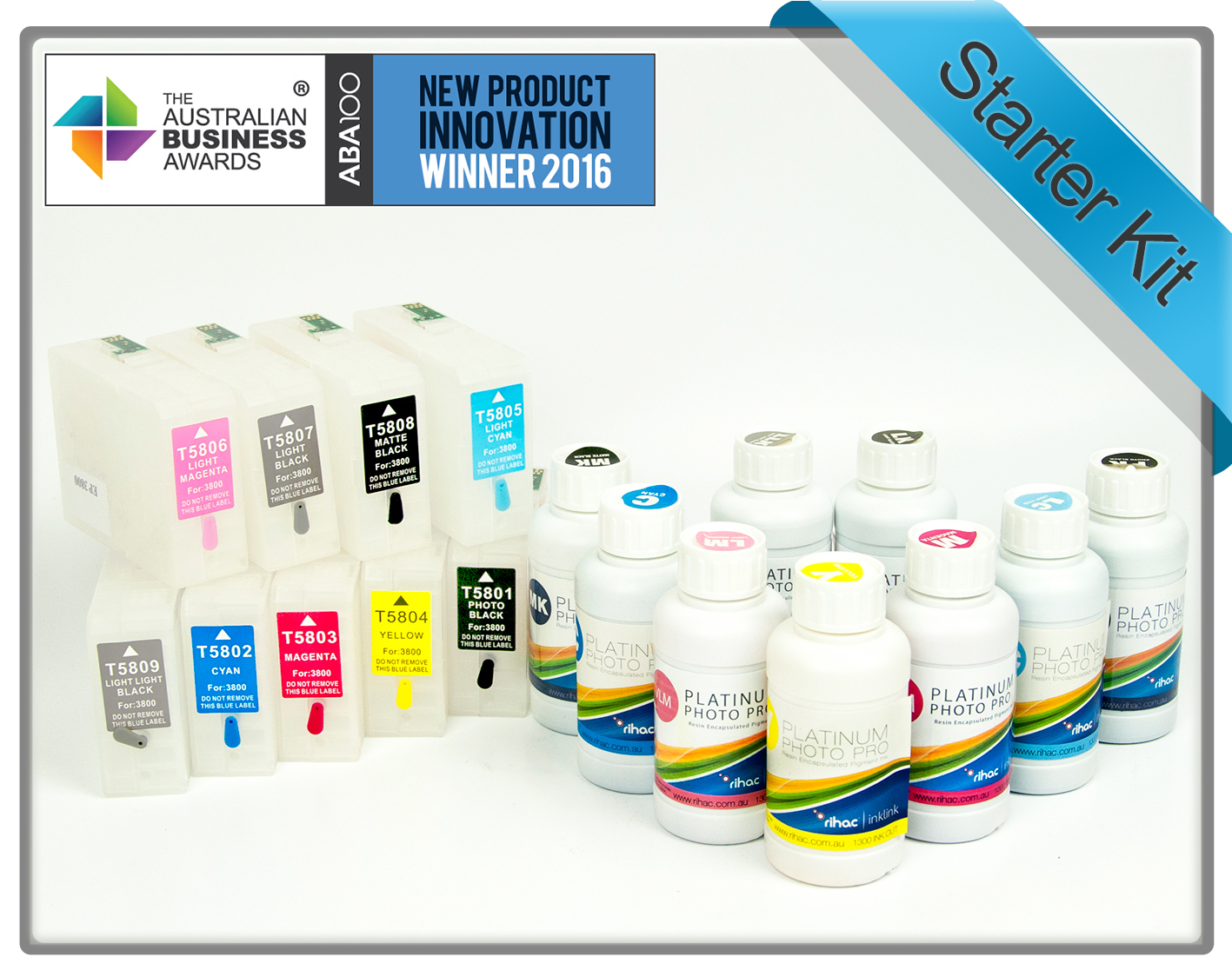 Rihac Refillable Starter Kit for Epson 3880 T5801-T5809 T580A T580B ...