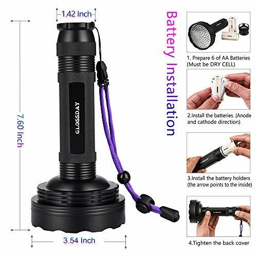 Blacklight Flashlight128 Led Uv Flashlights Upgraded Bright Ultraviolet ...