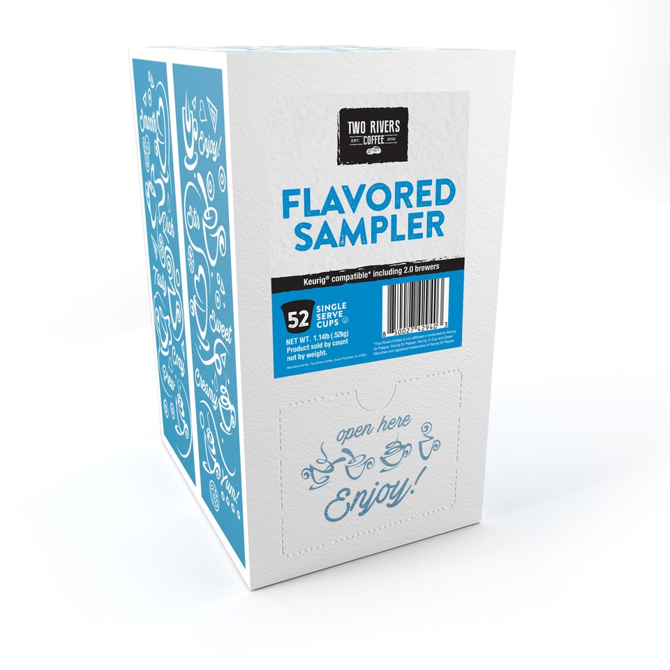 Two Rivers Coffee Flavored Coffee Pods Sampler ,2.0 Keurig, Assorted ...