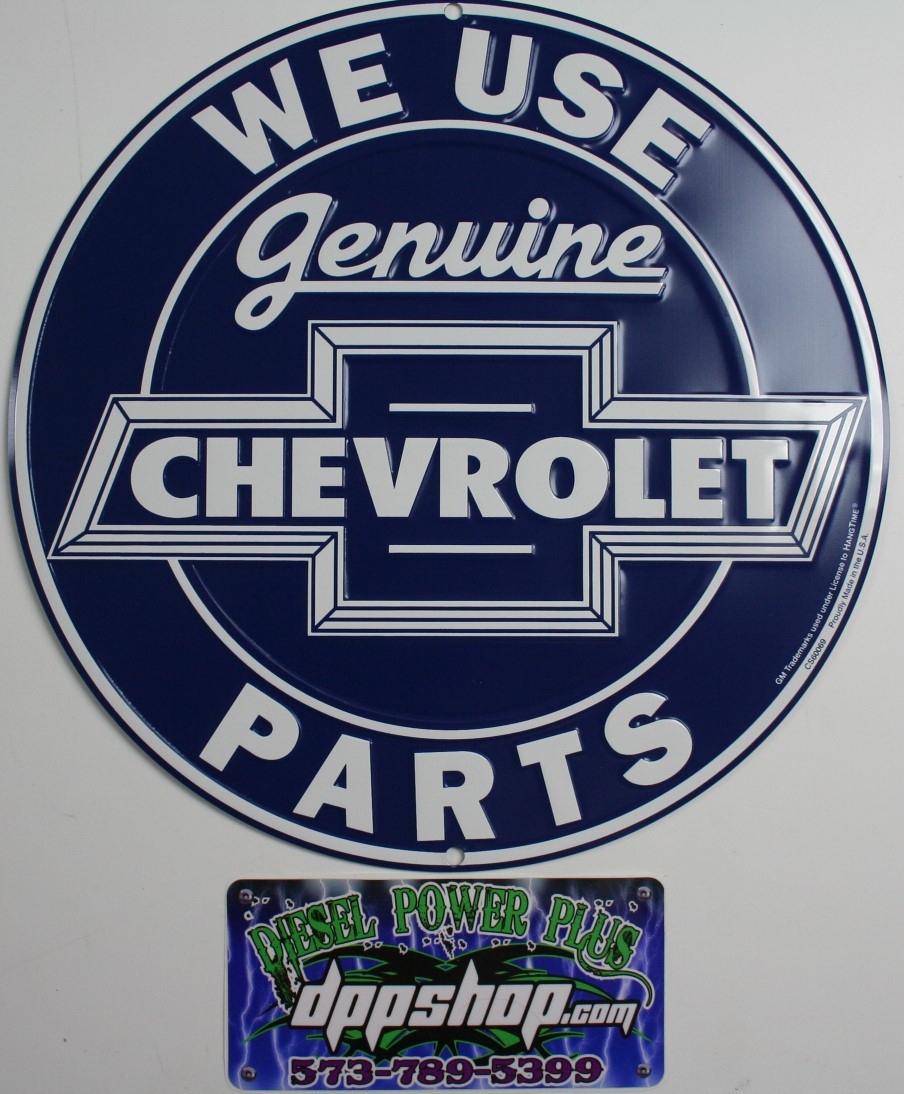 Chevrolet Chevy we use genuine Parts Gm round sign shop poster logo tag ...