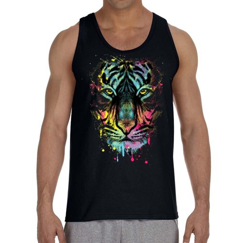 Dripping Tiger Black Tank Top Muscle Bodybuilding Gym MMA beast animal ...